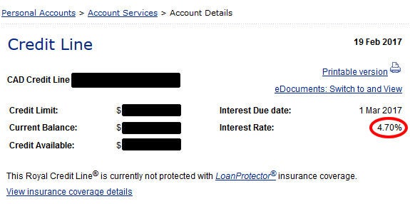 Royal Bank Credit Line interest hike - RedFlagDeals.com Forums