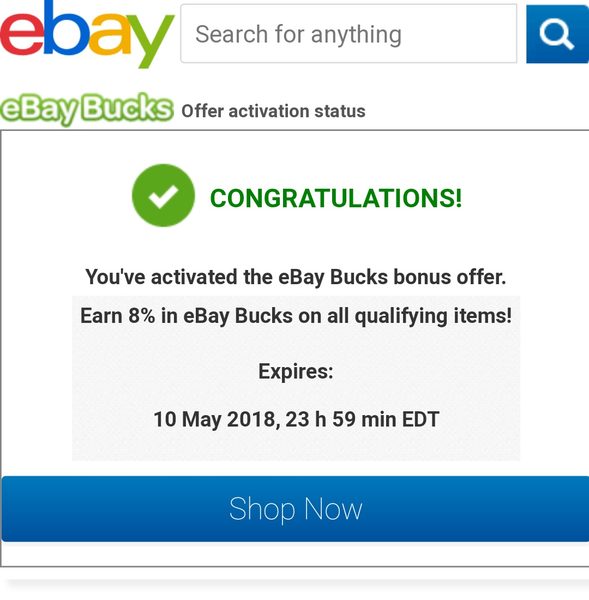 [eBay.ca] 8X eBay Bucks Email Offer [YMMV (Valid till May 10th ...
