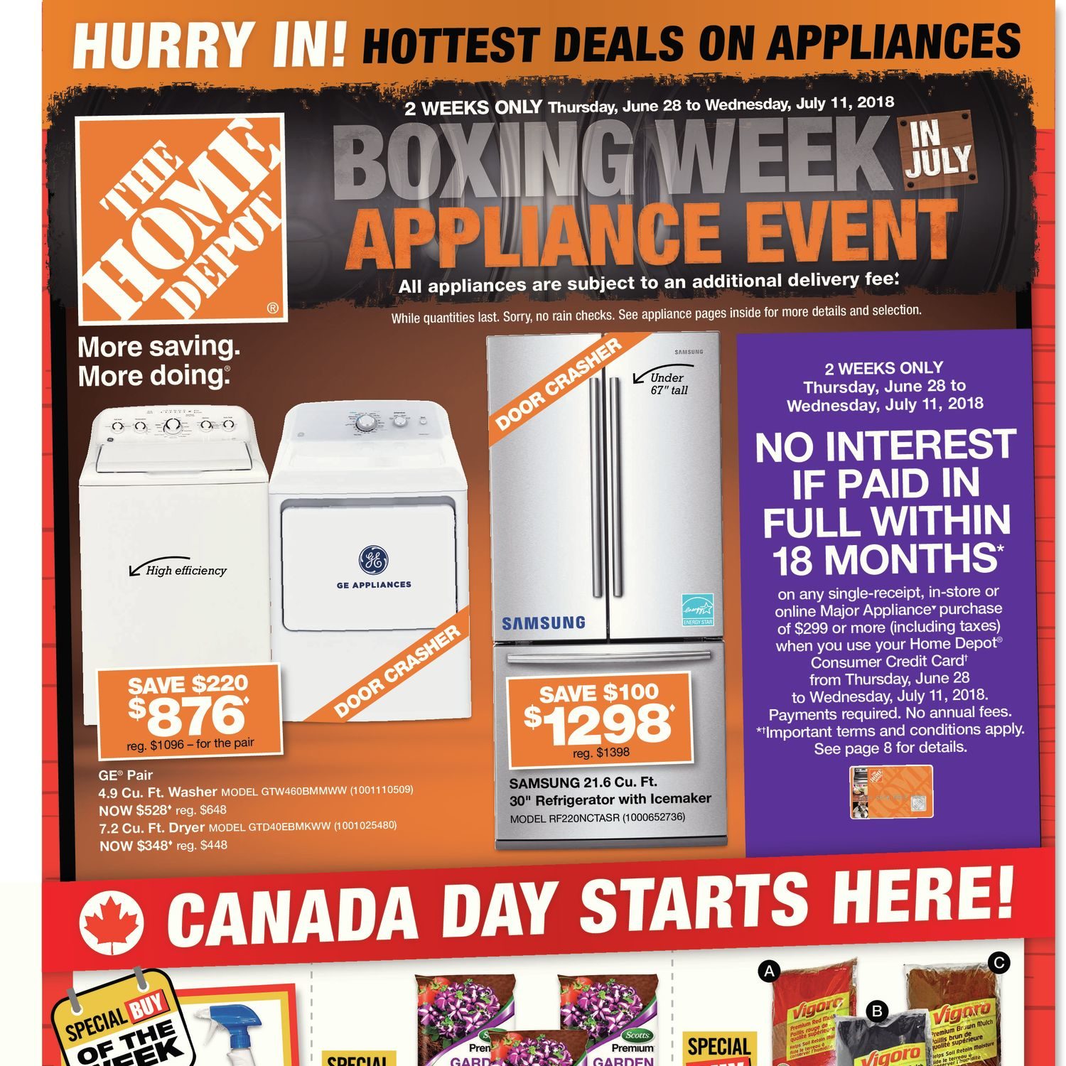 Home Depot Weekly Flyer - Weekly - Boxing Week In July Appliance Event ...