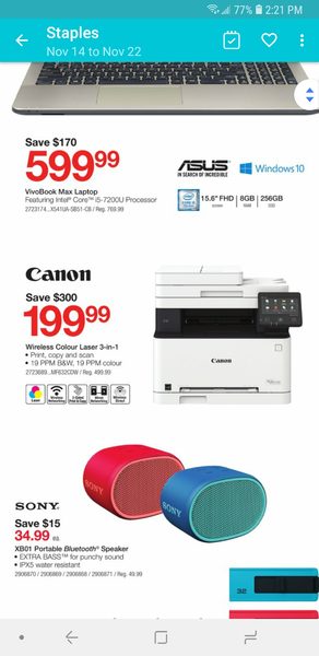 [Staples] Canon color laser printer for 200$ - RedFlagDeals.com Forums