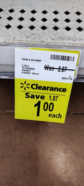 [Walmart] Rain X Bug & Tar windshield washer fluid - $1.00 - RedFlagDeals.com Forums