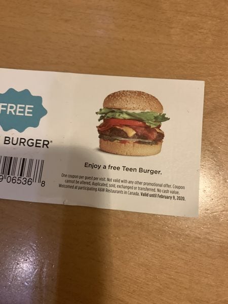 [A & W] Free teen burger for $25 A&W gift card purchase - RedFlagDeals ...