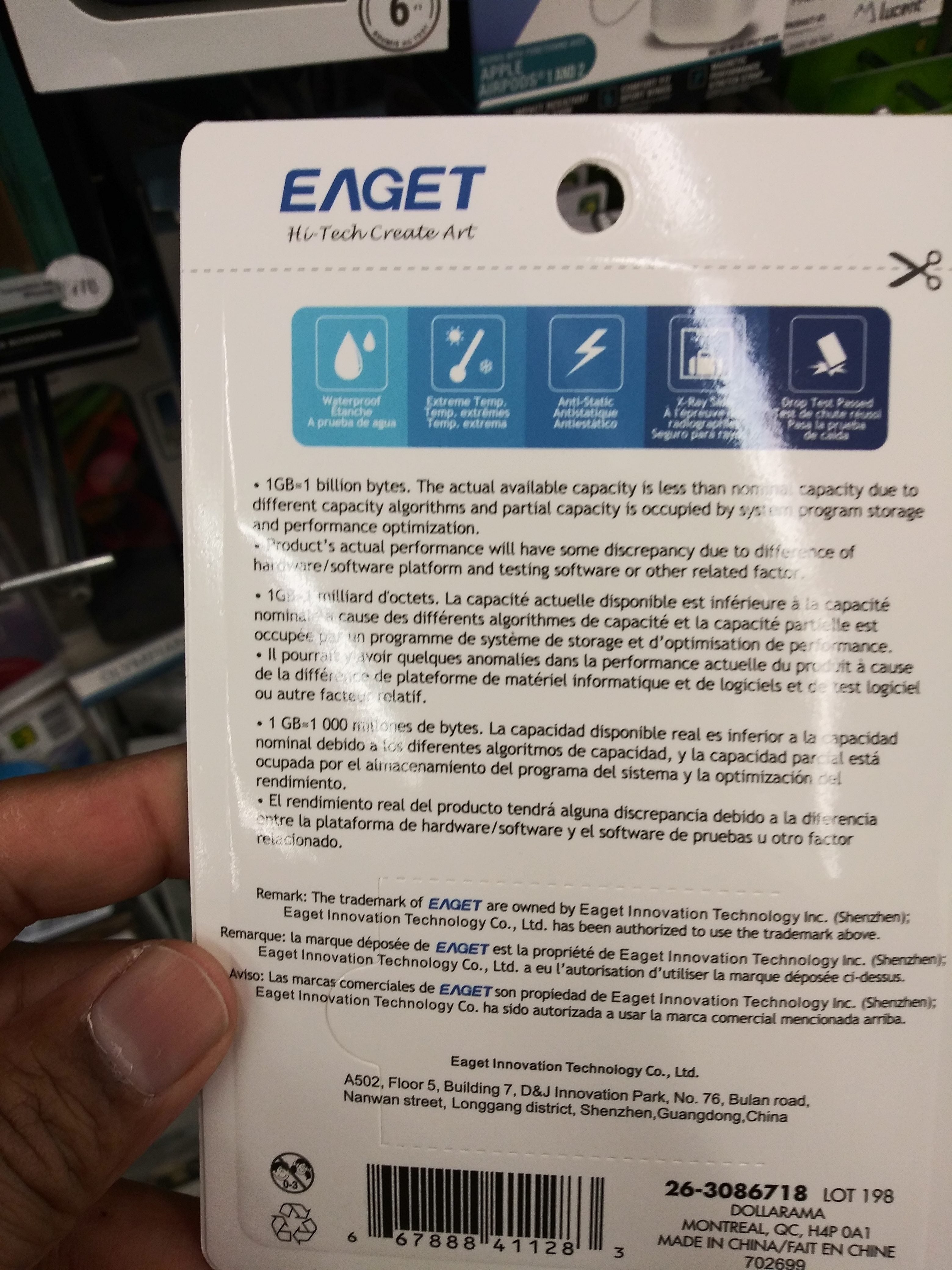 [Dollarama] $4-EAGET 16GB Micro SDHC Memory Card + Adapter (Class 10 ...