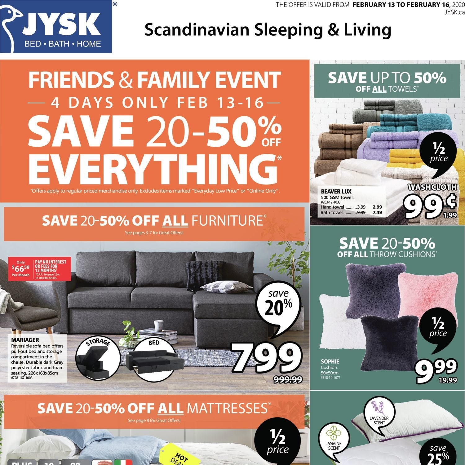 JYSK Weekly Flyer - Weekly - Friends & Family Event - Feb 13 – 16 ...
