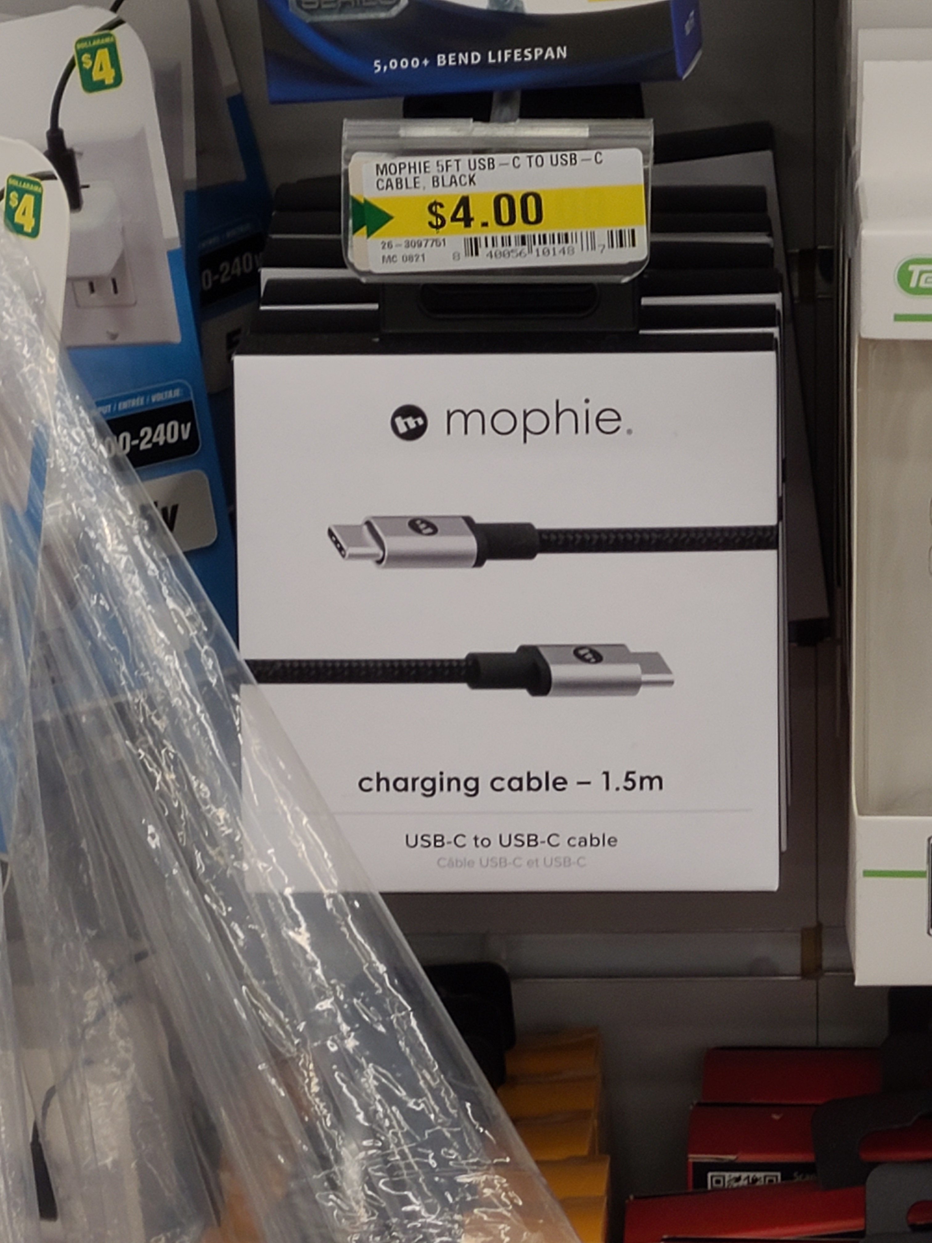 [Dollarama] Mophie USB-C to USB-C 3.1 5ft $4.00 - RedFlagDeals.com Forums