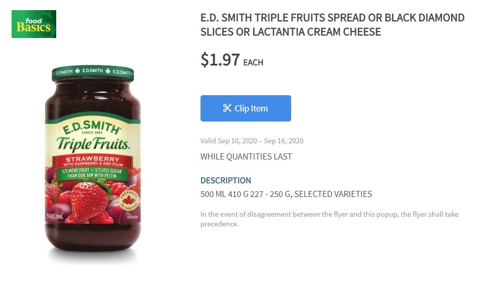 [Foodbasics] E.D. Smith Jam $1.97 - RedFlagDeals.com Forums