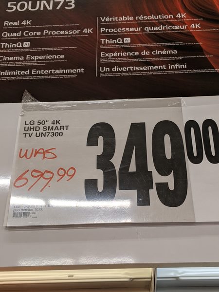 [RCSS Calgary] YMMV: LG 50UN7300AUD - $349 - RedFlagDeals.com Forums
