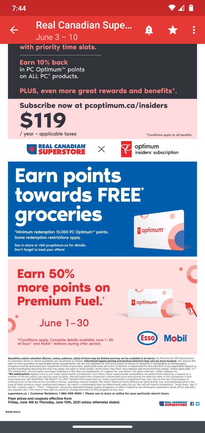 [Esso and Mobil] Earn 50% more PC points from June 1 to June 30 on ...
