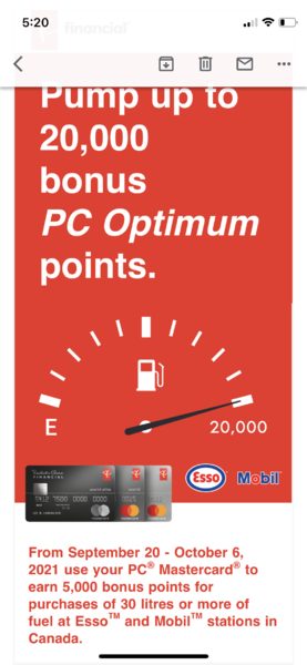 [Esso] EMAIL OFFER: PC Financial bonus points at Esso and Mobil ...