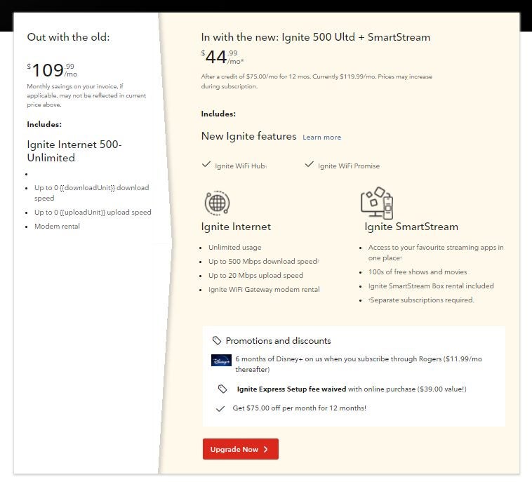 [Rogers] Ignite 500 MB + SmartStream - 44.99$ for 1 Year (After 75 ...