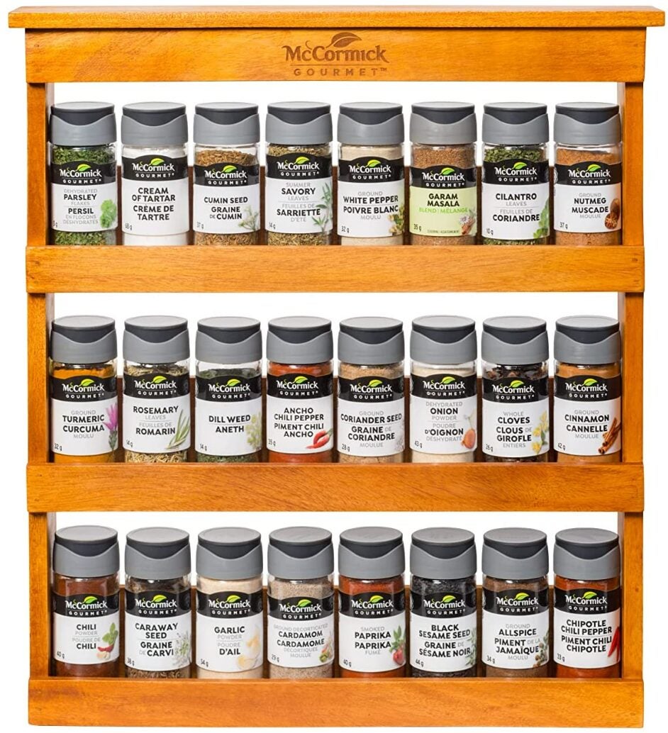 [Amazon.ca] [Prime Day] McCormick Wooden Spice Rack with 24 bottles ...