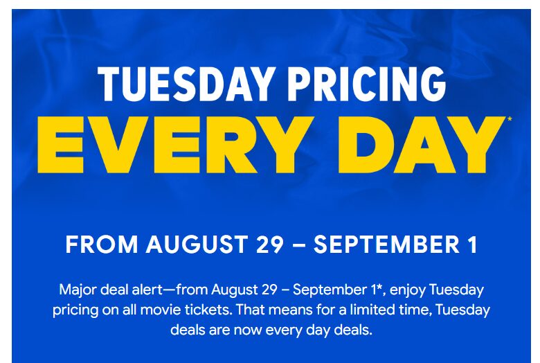 [Cineplex] Tuesday Pricing this week (Aug 29-Sept1), $3 pricing (Sept ...
