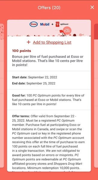 [Mobil Gas station or Esso gas station.] Bonus: Earn 100 PC points for ...