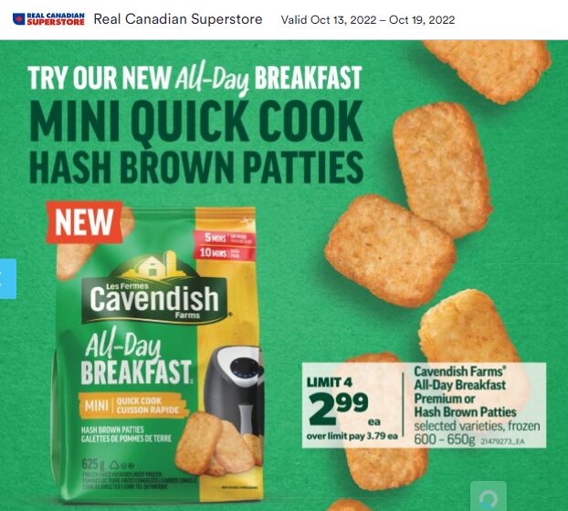 [Real Canadian Superstore] Ontario: Free Cavendish Farms All Day ...