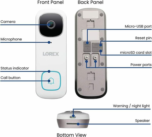 [Amazon.ca] [Prime Day] Lorex 2K QHD Wi-Fi Video Doorbell Camera, Local ...