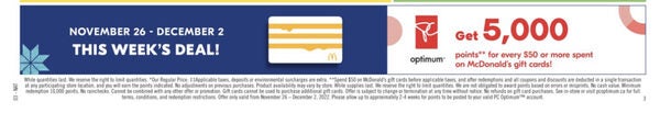 [Shoppers Drug Mart] SDM 5000 pts for every $50 or more on McDonald’s ...