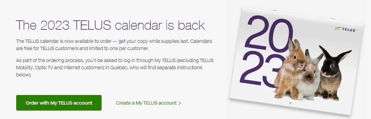 [Telus] Free 2023 Telus Calendar - RedFlagDeals.com Forums