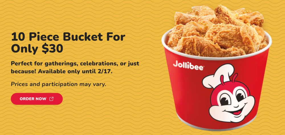 [Jollibee] Jollibee 10-Piece Bucket For $30 - RedFlagDeals.com Forums