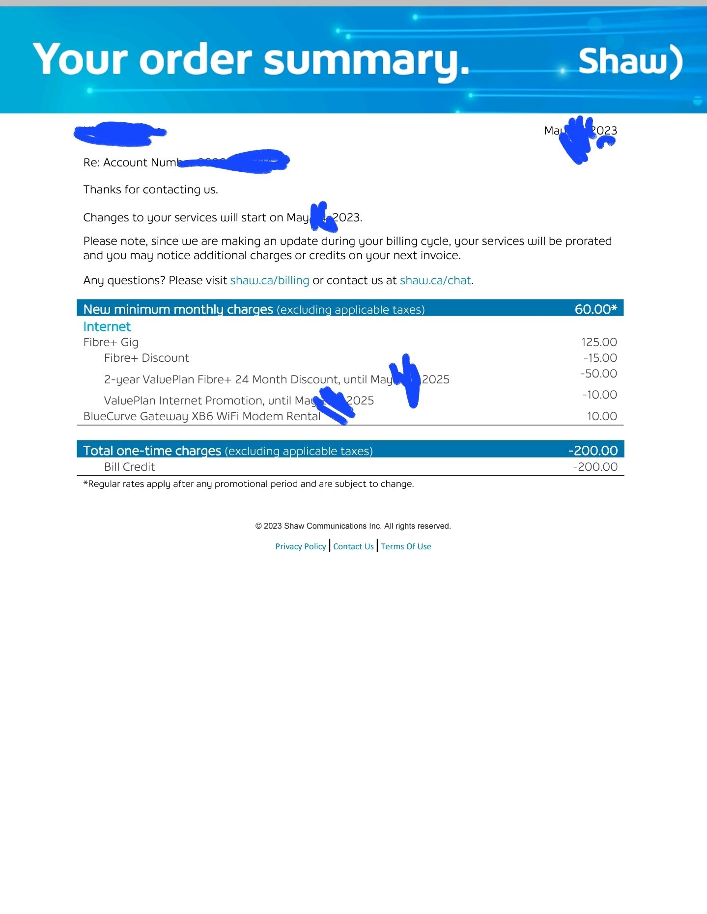 [Shaw] Home Internet retention deal (50$ for 500/ 60$ for giga + extras ...