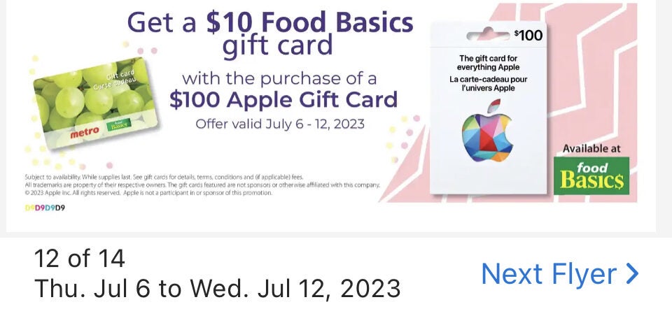 [Foodbasics] Get a $10 Food Basics Metro gift card with the purchase of ...