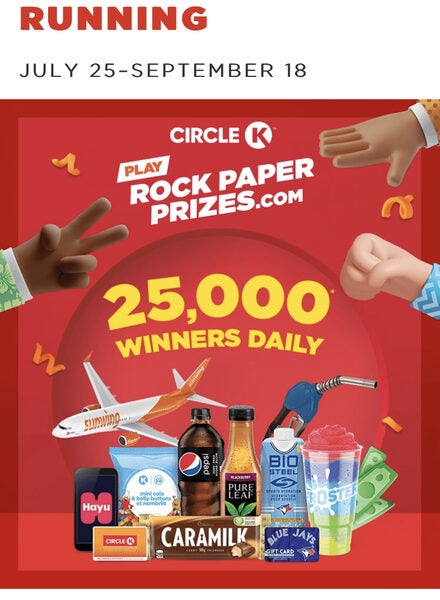 [Daily] 2023/09/18 Circle K "Rock Paper Prizes" Contest [No QC, YT, NU ...