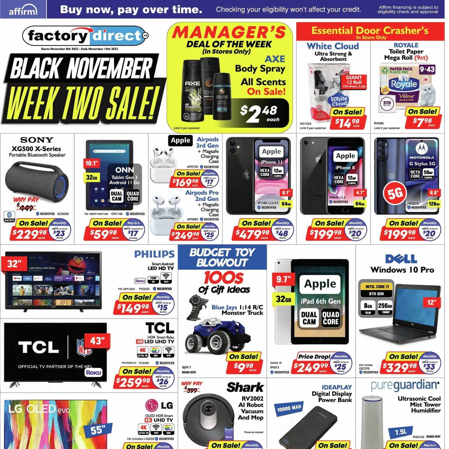 Factory Direct Weekly Flyer - Weekly Deals - Black Friday Sale - Nov 8 ...