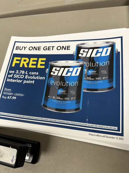 [Rona] Buy Sico evolution interior paint get one free promo starts dec ...