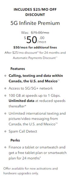 [Rogers] BYOD 60Go 5G/5G+ unlimited CAN & US for 40$ per month (85$-15 ...