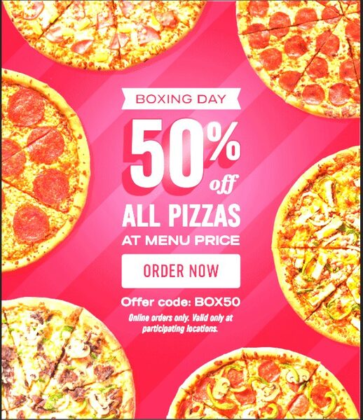 [Domino's Pizza] 50% OFF Pizzas and Pasta at participating locations ...