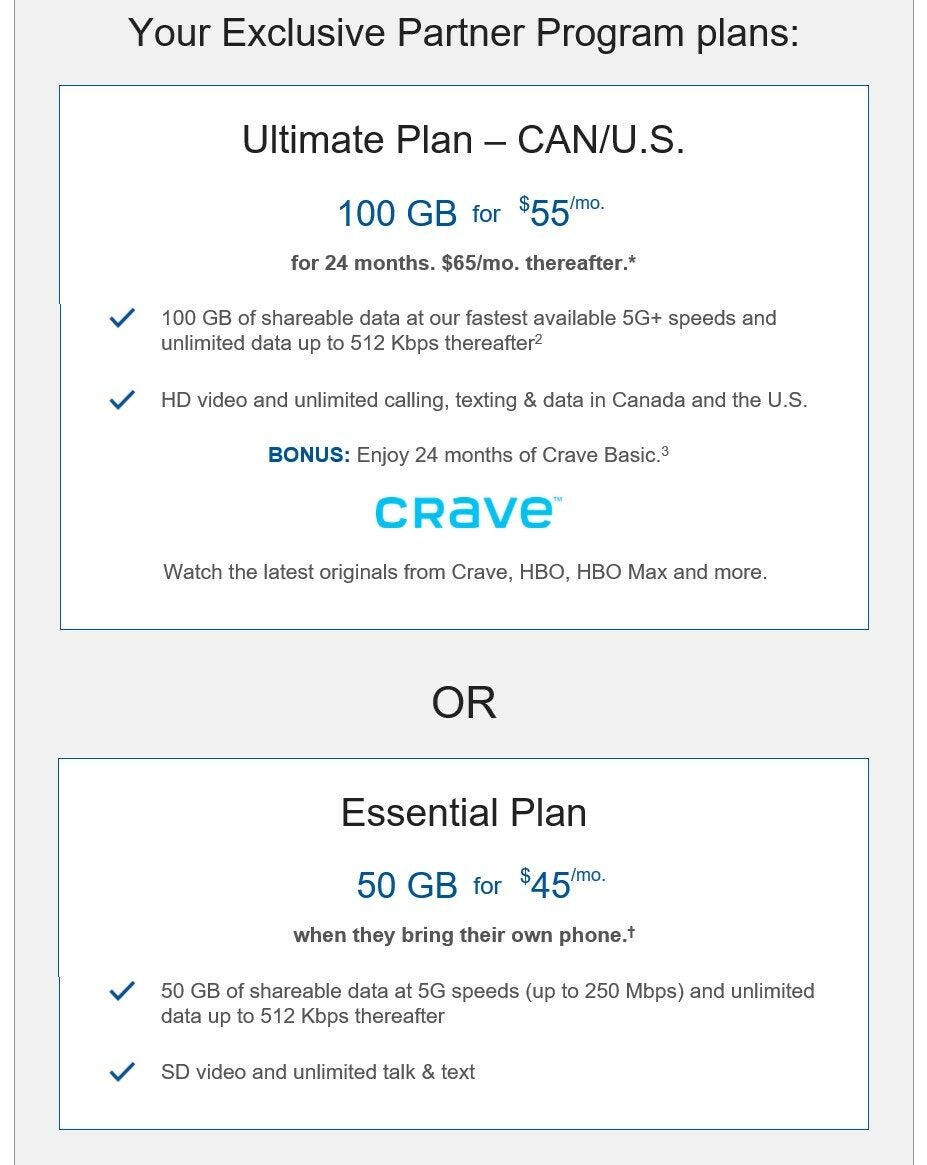 [Bell] Bell EPP: 100GB CAN/US/MEXICO 5G+ HD Video for $55/mo. ($65/mo ...