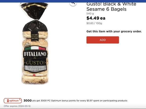 [Maxi] QUEBEC ONLY Buy One Get One Free D’Italiano Bagels with coupon ...