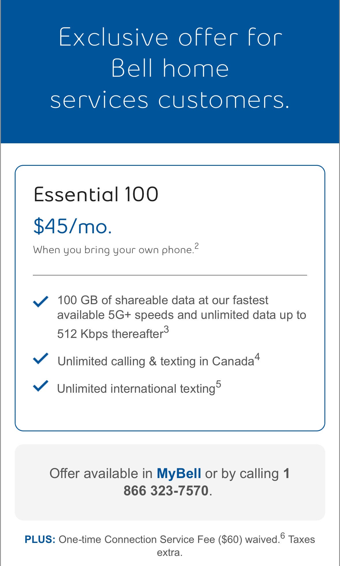 [Bell] Bell Essential 100GB -$45 no commitment - BYOD - RedFlagDeals ...