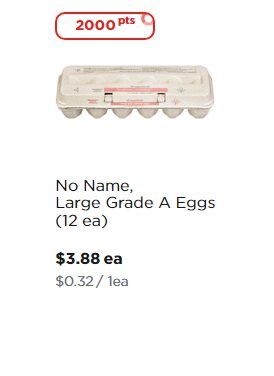 [Real Canadian Superstore] No Name Large Grade A Eggs 12 pk $3.88 ...