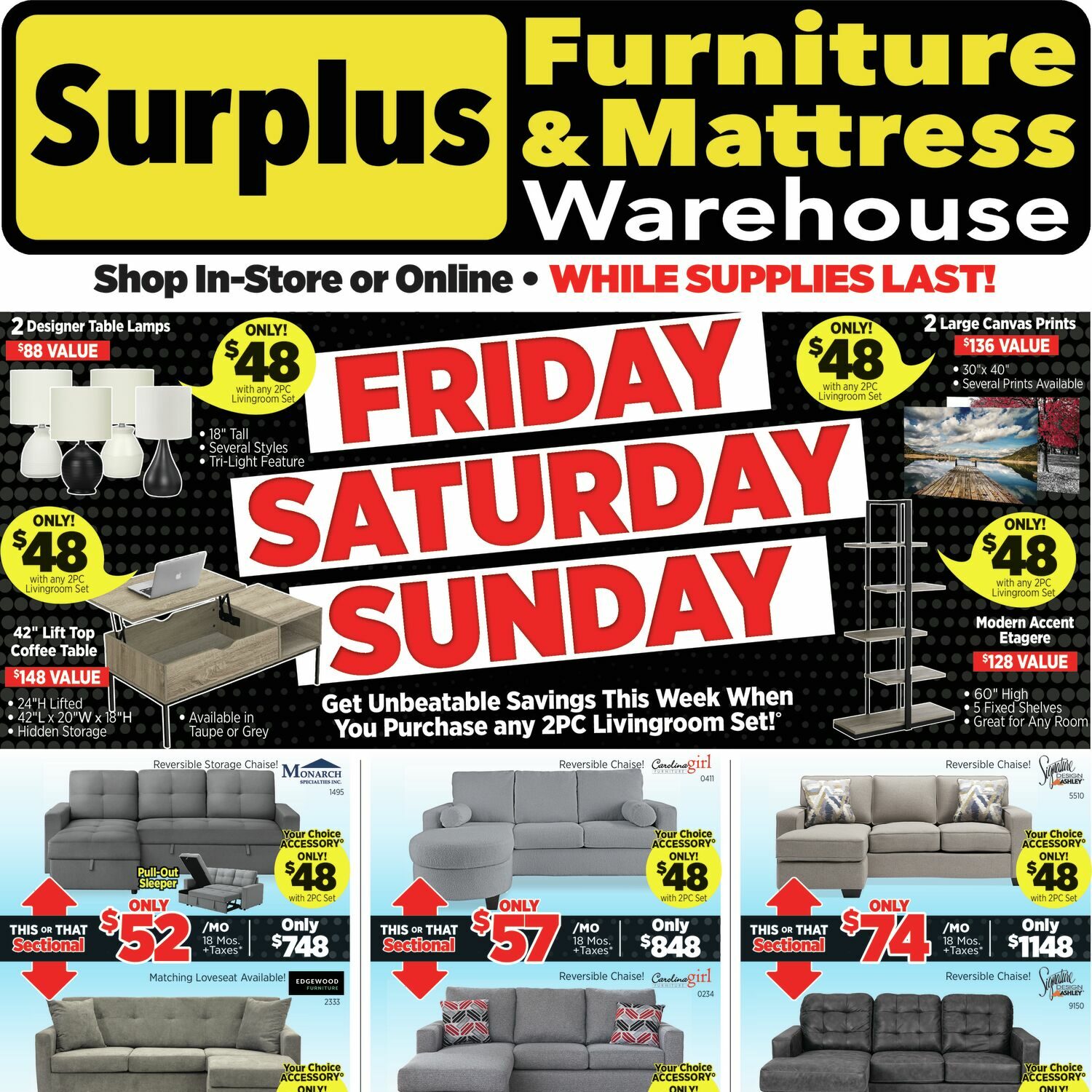 Surplus Furniture Weekly Flyer - 3 Days Only (ON) - May 6 – 12 ...