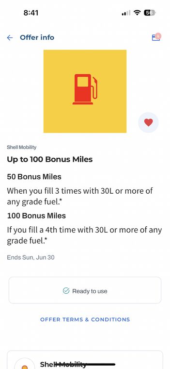 [Shell] Shell Air Miles- 25 Bonus miles on your first 30L weekly fill ...