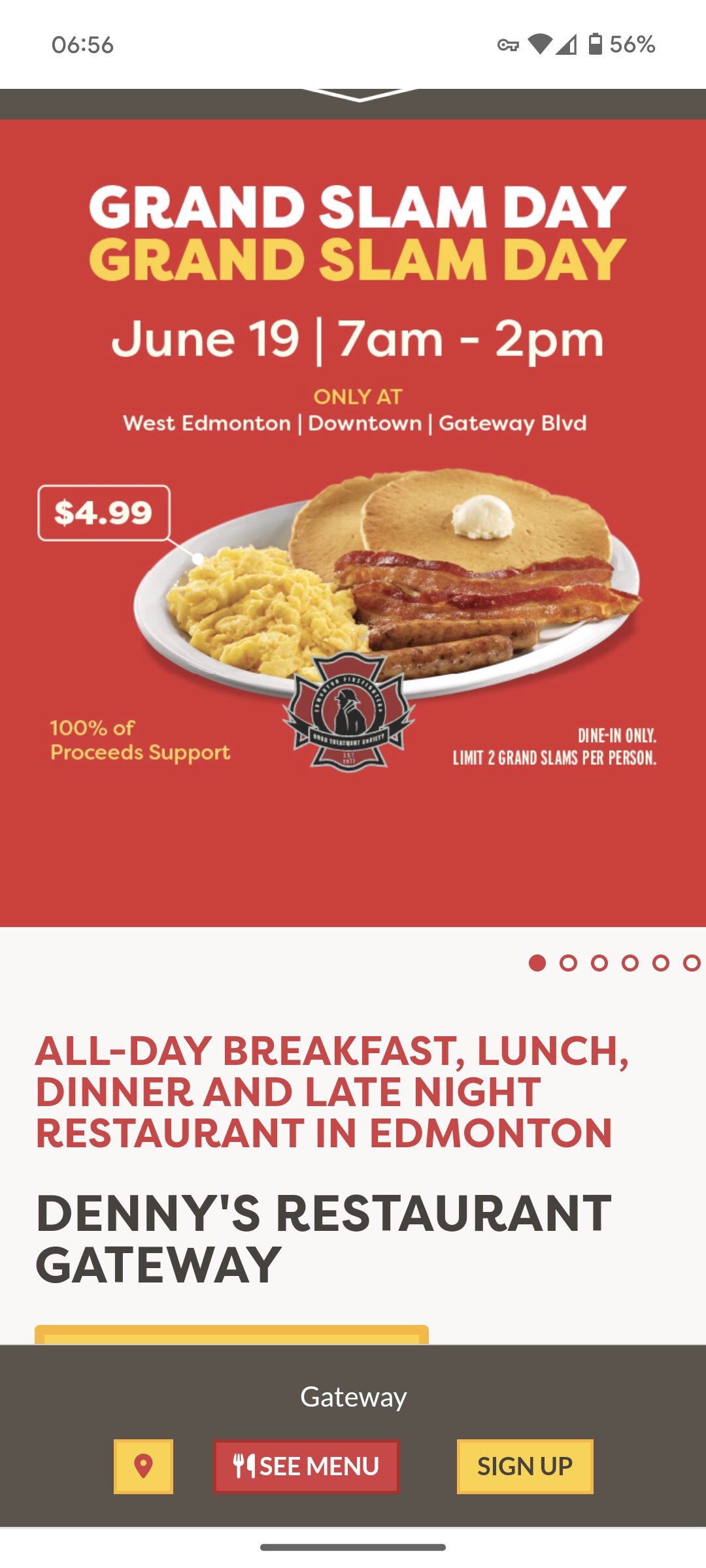 [Dennys] Grand Slam breakfast $9.99 w/drink purchase Mon-Thu (7am to ...