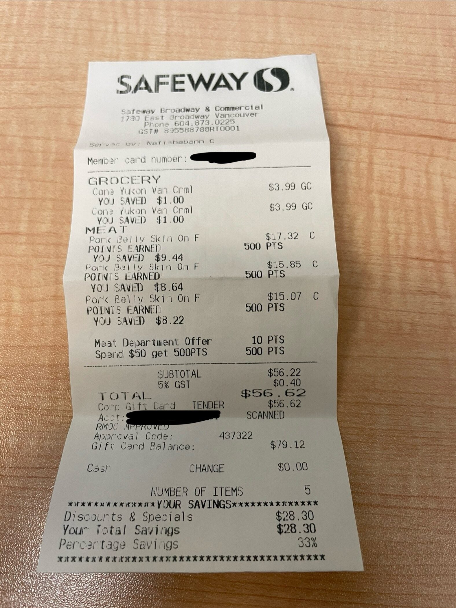 [Safeway] Frozen pork belly with skin on $3.88/lbs with 500 Scene ...