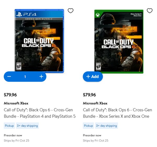 [Walmart] Call of Duty: Black Ops 6 - Cross-Gen Bundle - $79.96 ...