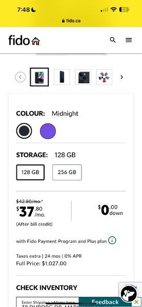 [Fido] Fido - iPhone 14 256GB $7.77/month upgrade YMMV - Page 2 ...