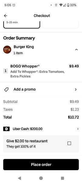 [Burger King] (Toronto) BOGO Whopper on Uber Eats - RedFlagDeals.com Forums