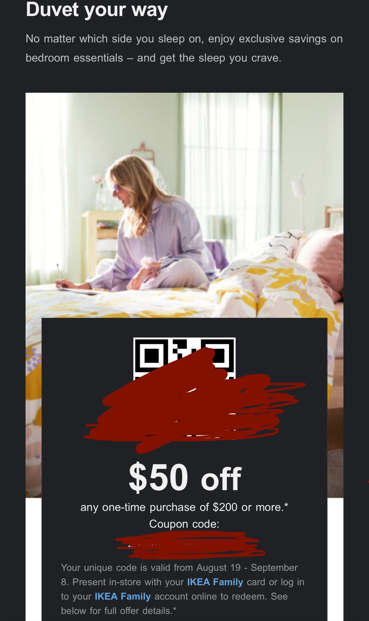 [IKEA] IKEA $50 off $200 for ikea family members, targeted? - RedFlagDeals.com Forums