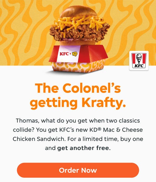 [KFC] BOGO free KD Mac & Cheese Chicken Sandwich (via SkipTheDishes ...