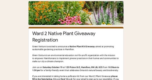 [Green Venture Hamilton] Native Plant Giveaway (Oct 19 Hamilton, ON ...