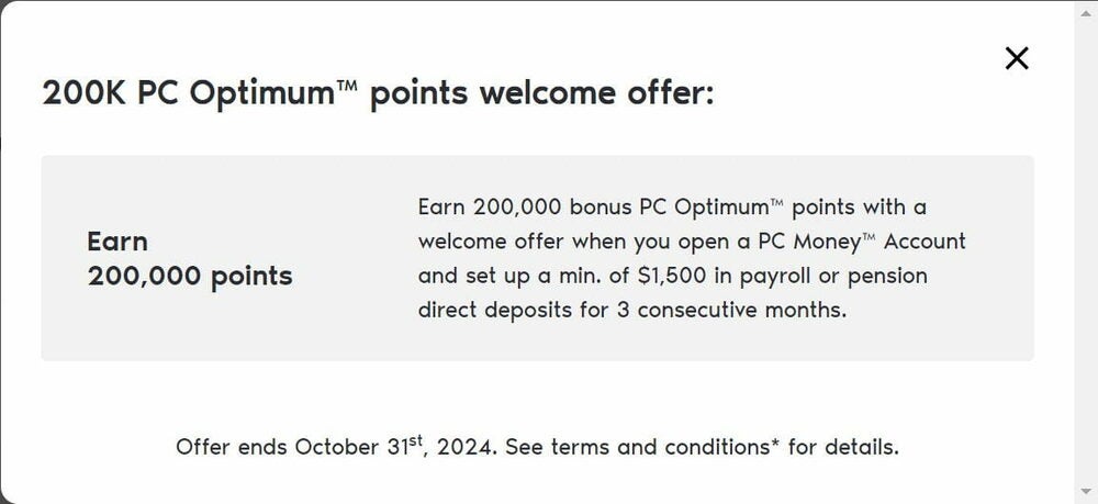 [PC Financial] 4.25% interest PC Money Account NO MINIMUMS/Ongoing ...