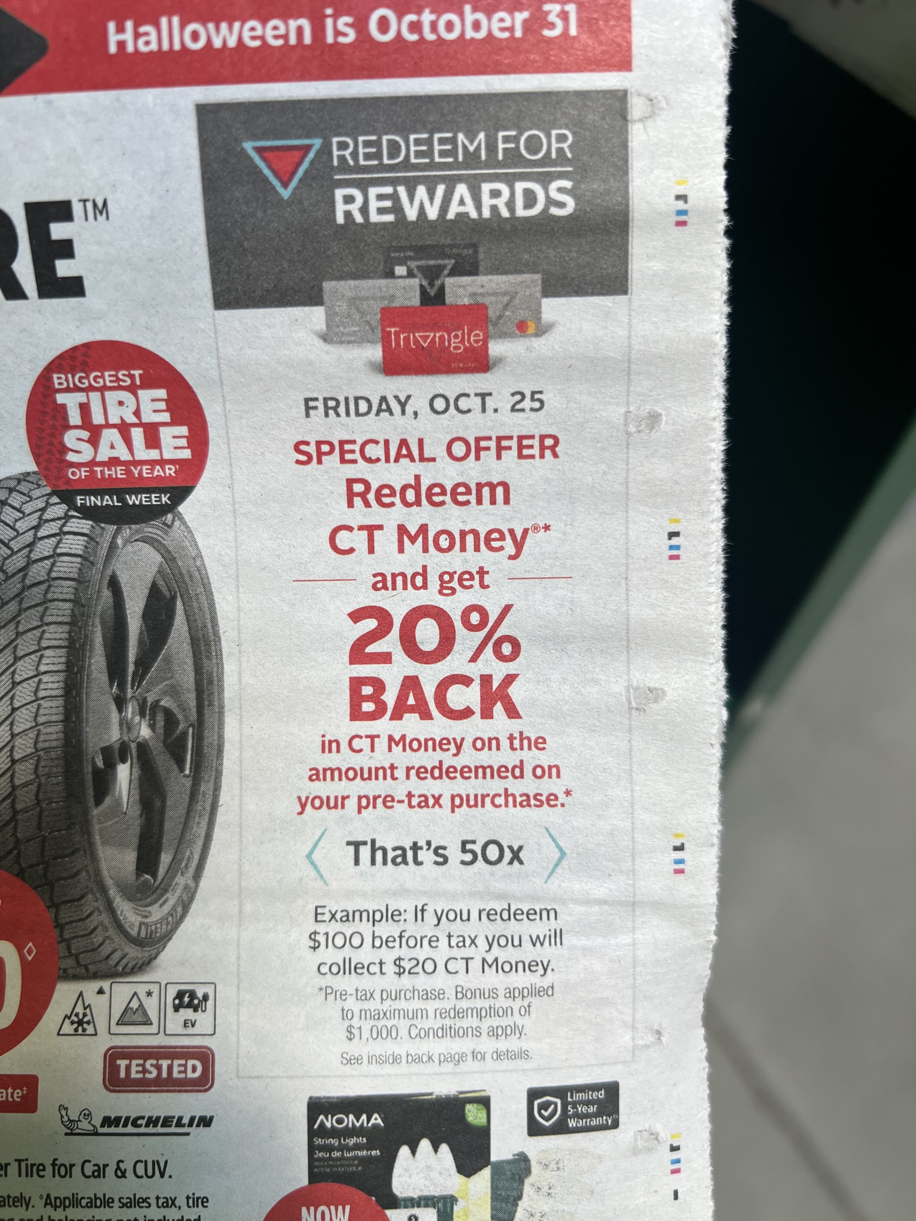 [Canadian Tire] Redeem your CT money on October 25th and get the 20% ...
