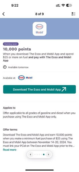 [Esso] YMMV 10,000 PC points download The Esso and Mobil App and spend ...