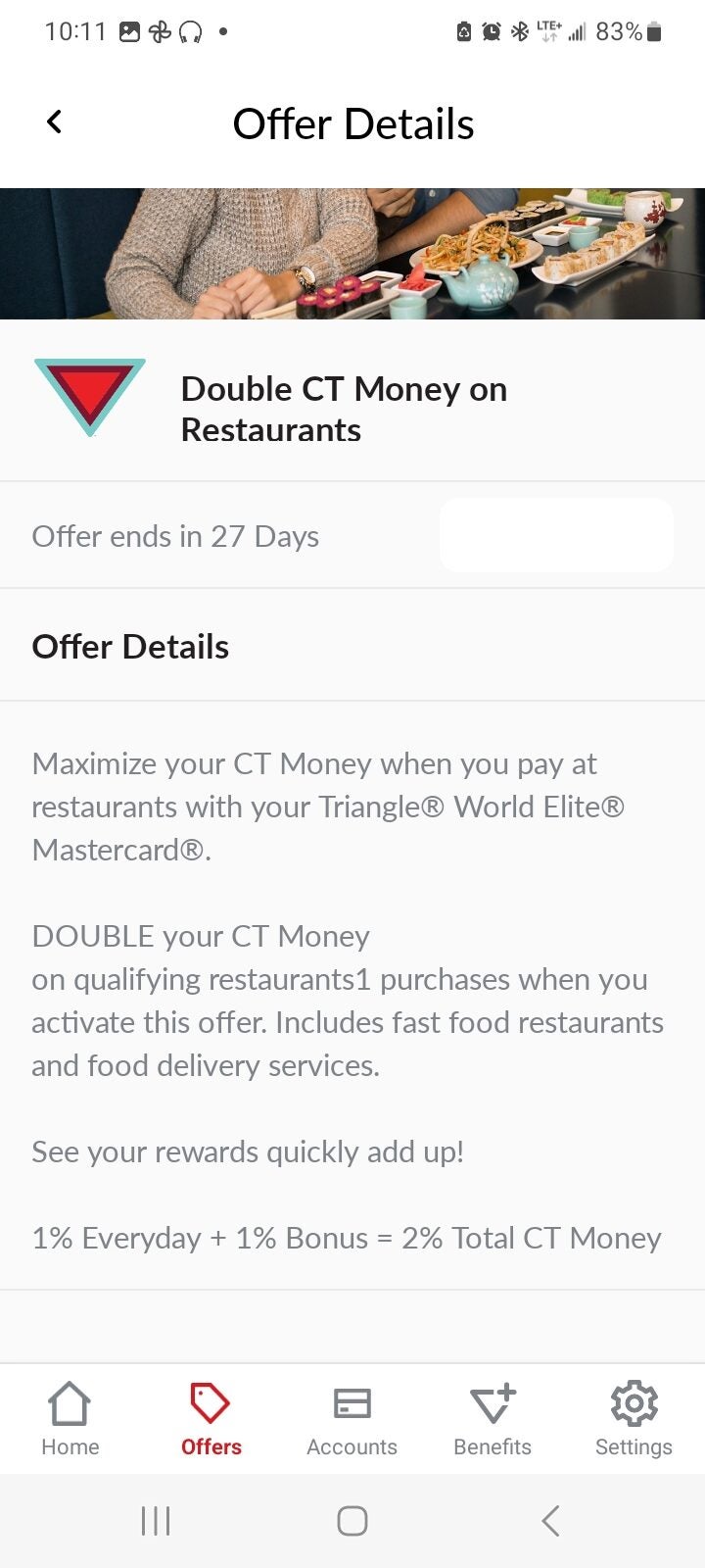 [Canadian tire World Elite Mastercard] Double CT Money on Grocery When ...