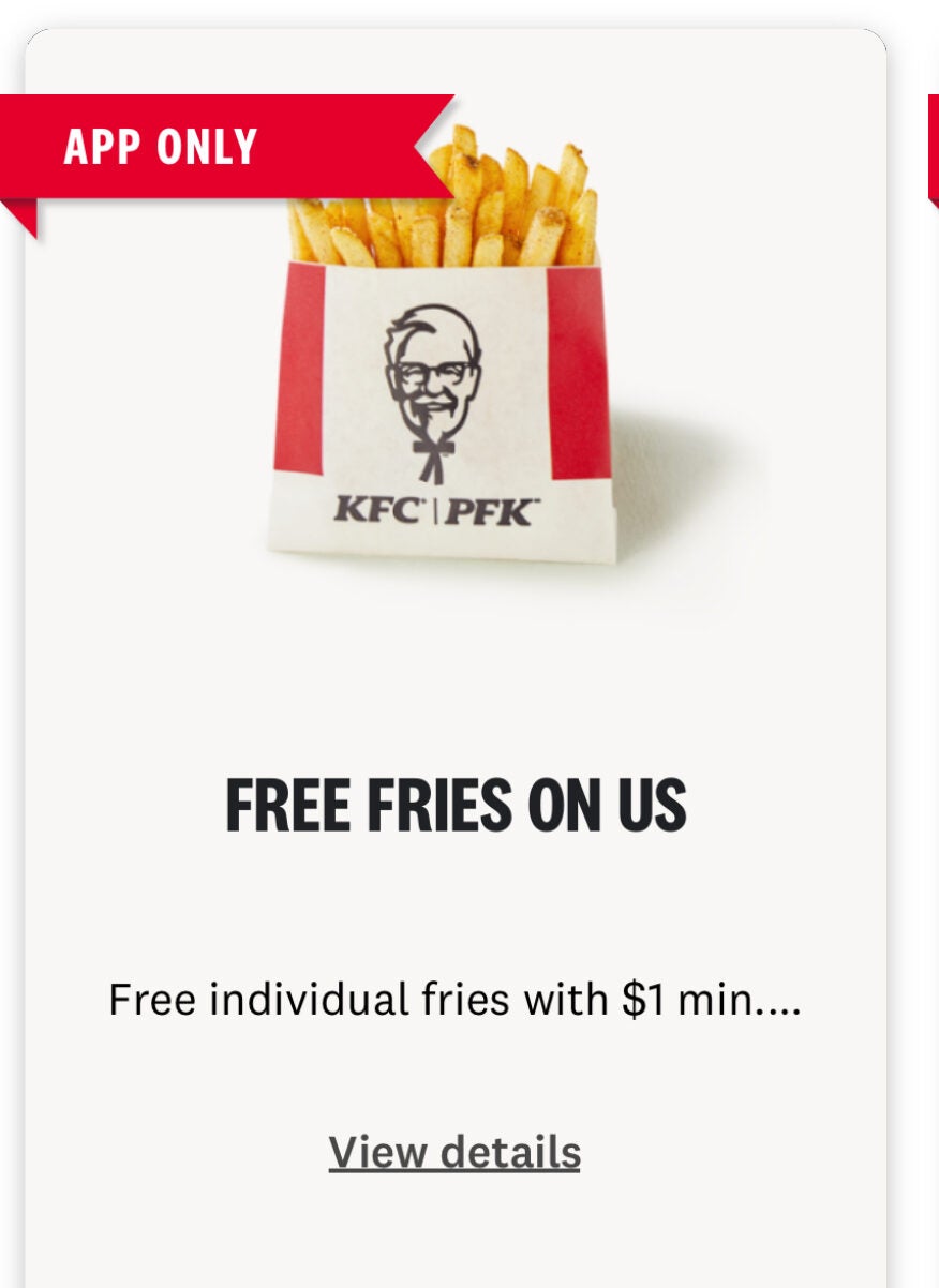 [KFC] Free Fries with $1 Minimum Spend - App Only! - RedFlagDeals.com ...