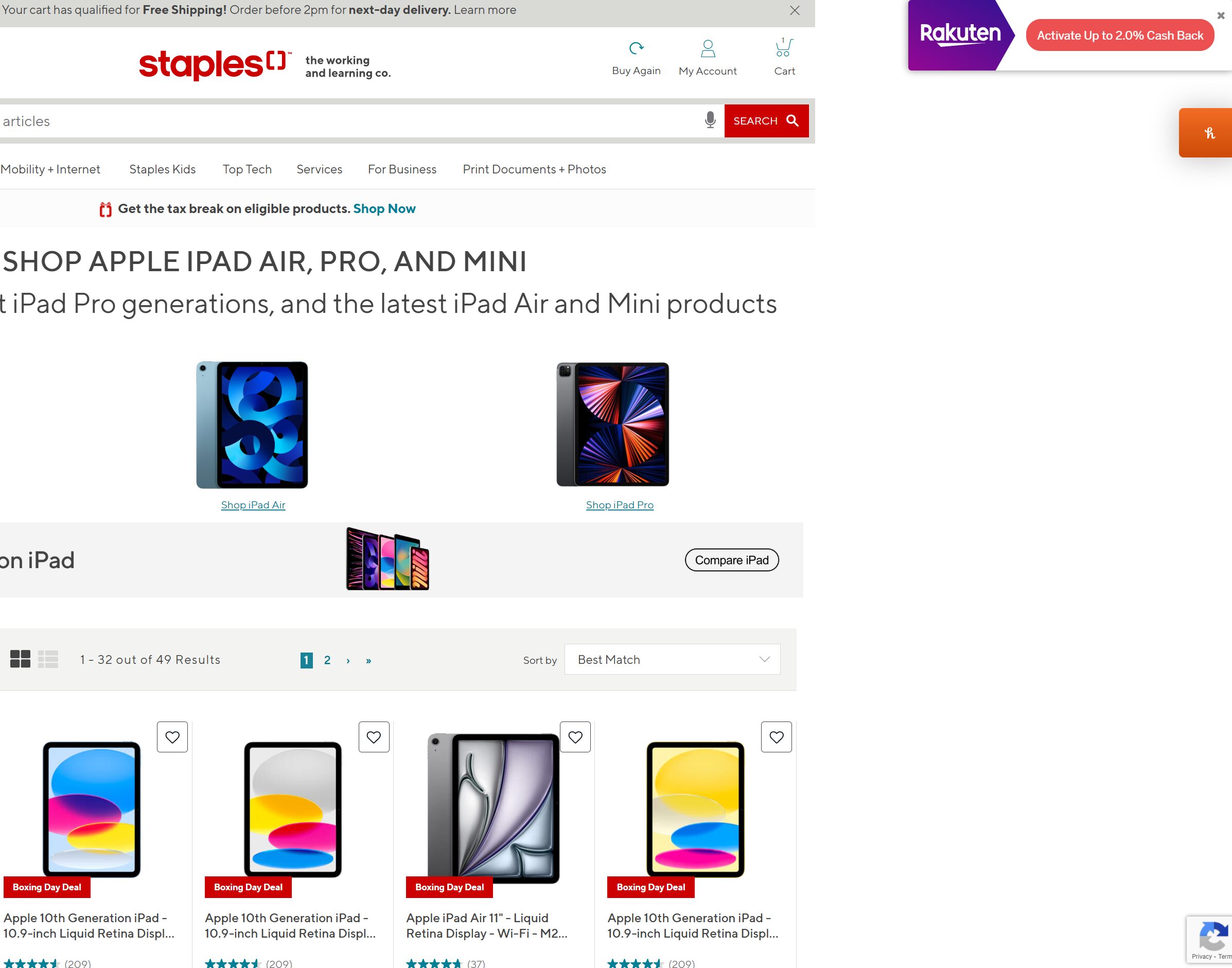 [Staples] Apple Ipad 10th Gen 64Gb Wifi - $449.99 (Amazon $439 Silver ...