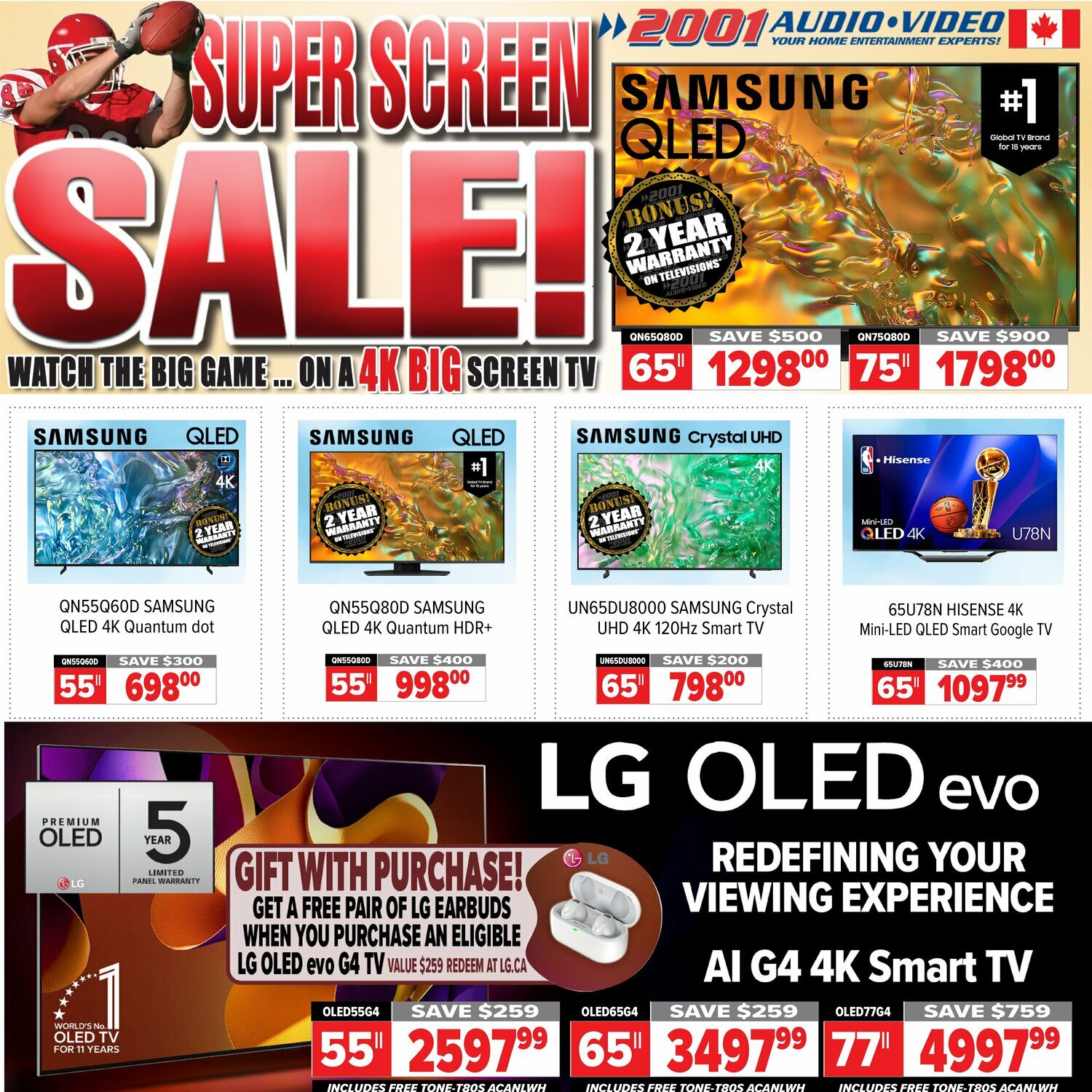 2001 Audio Video Weekly Flyer - Weekly Deals - Super Screen Sale - Jan ...